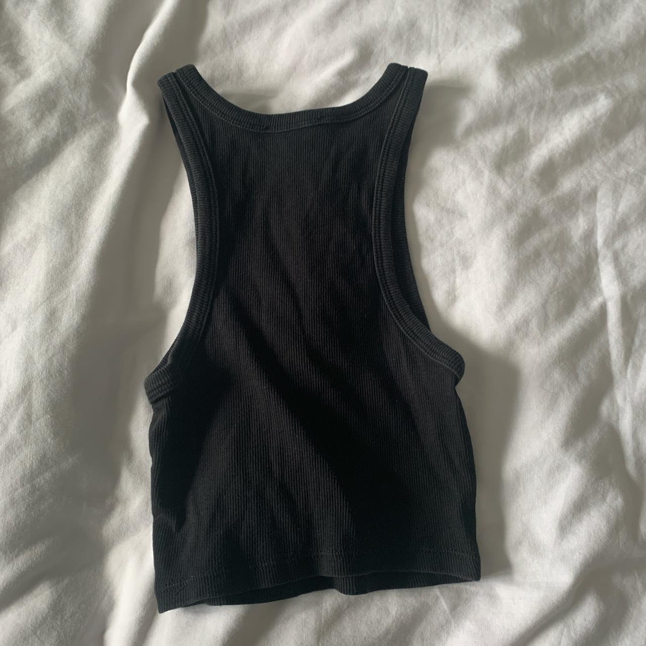 simple black tank top. super stretchy material and... - Depop