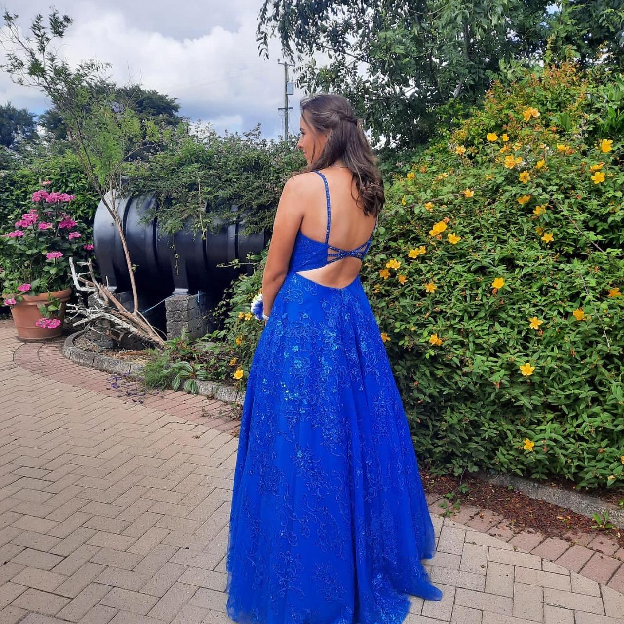 Deep blue sparkly dress (be fabulous) originally... - Depop