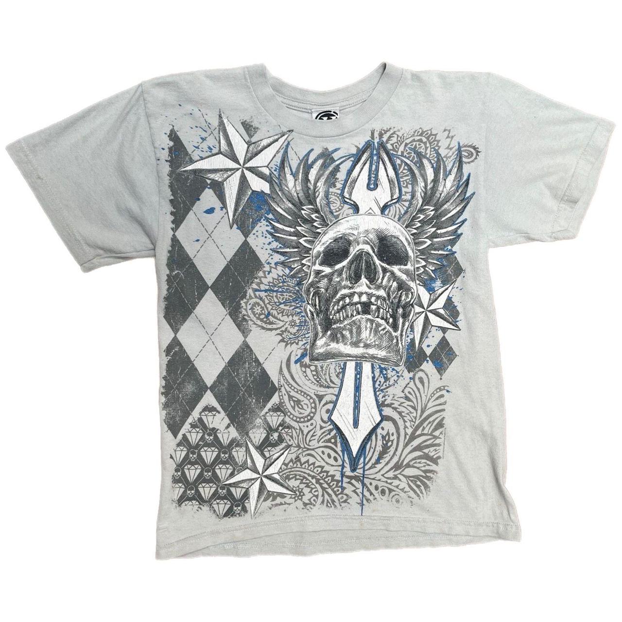 Gothic Skull Y2K Vintage Grunge Top, Size... - Depop