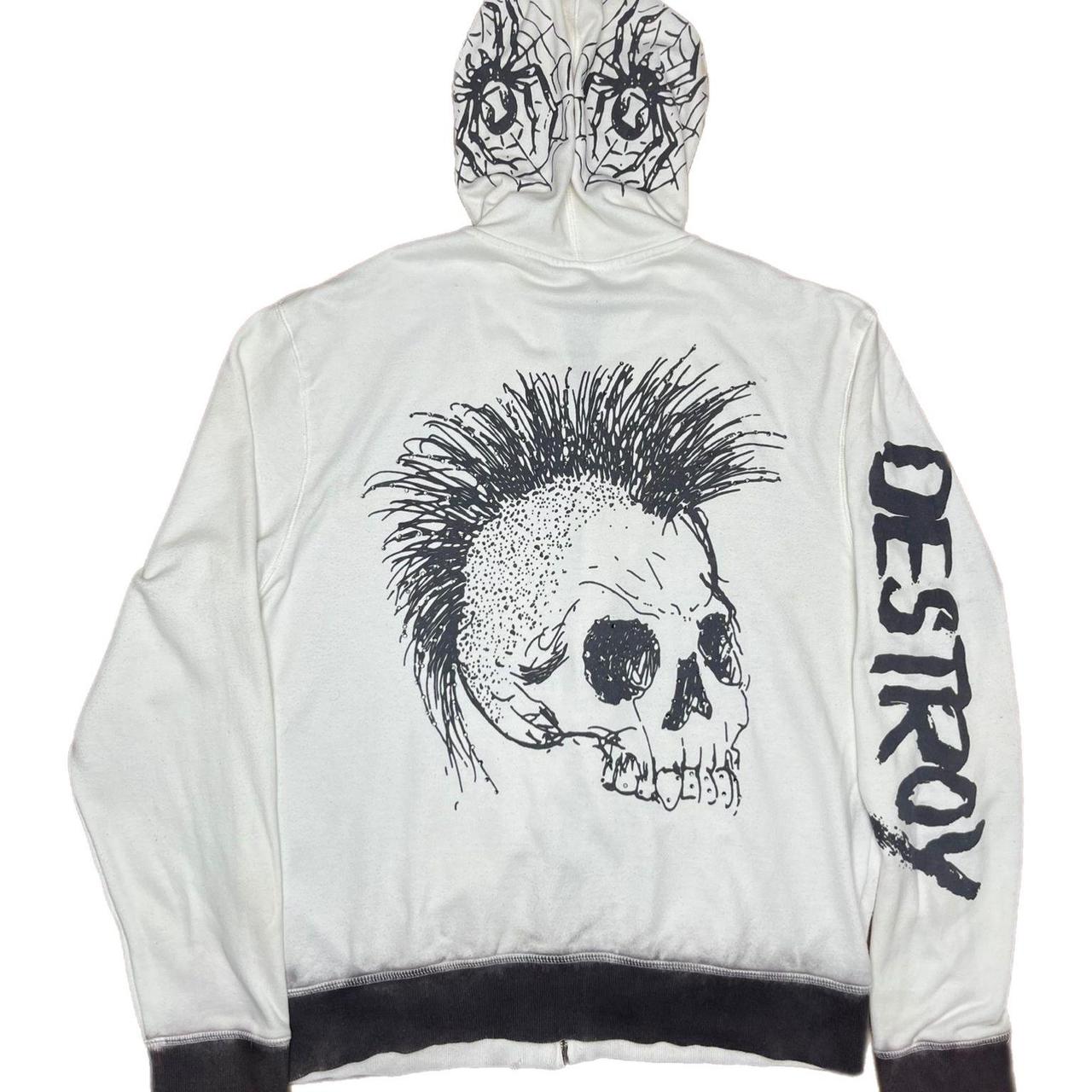 Punks Not Dead Gothic Grunge White Zip Up Hoodie,... - Depop