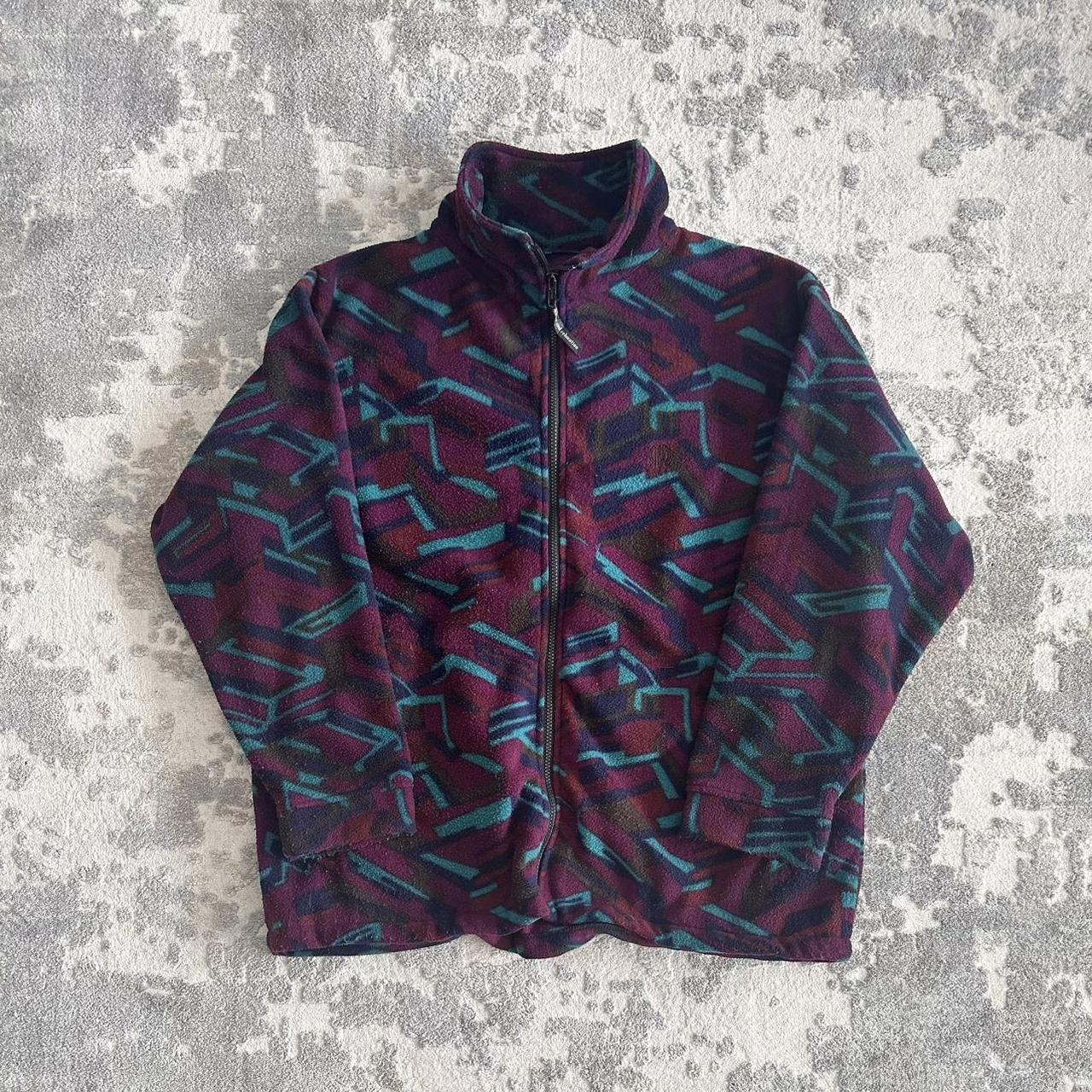 Vintage 90s Fleece with a crazy pattern Fits boxy... | Depop
