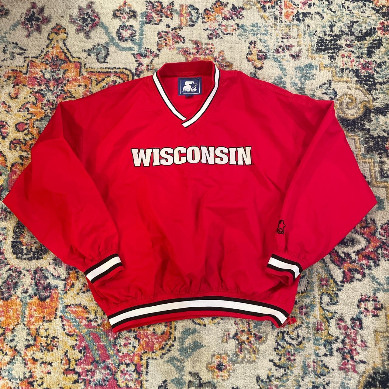 Vintage Wisconsin windbreaker Size: large... - Depop
