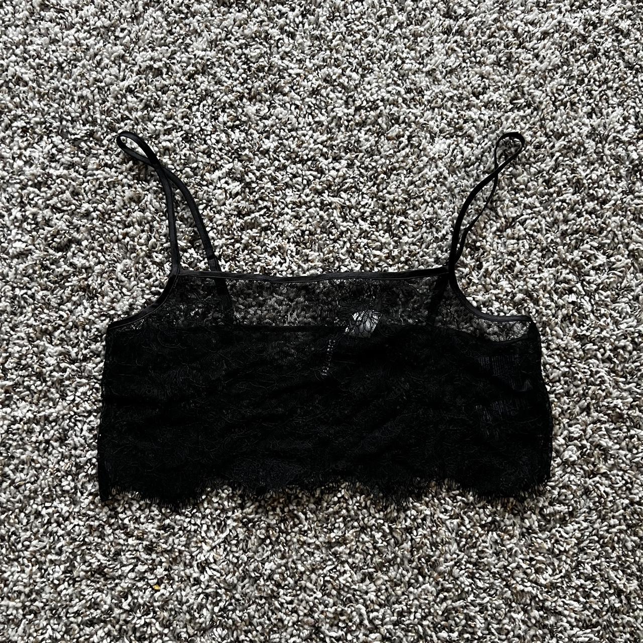 lace cami top super cropped top size xs adjustable... - Depop