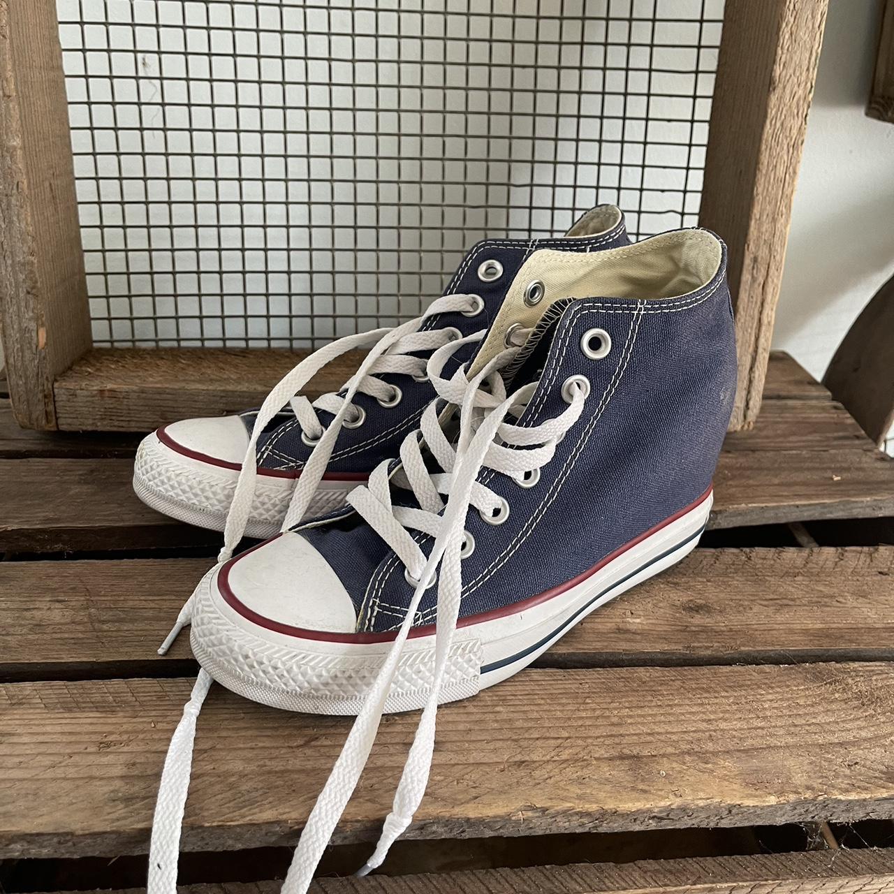 Blue Wedge Converse Size - 4 Brand - Converse... - Depop