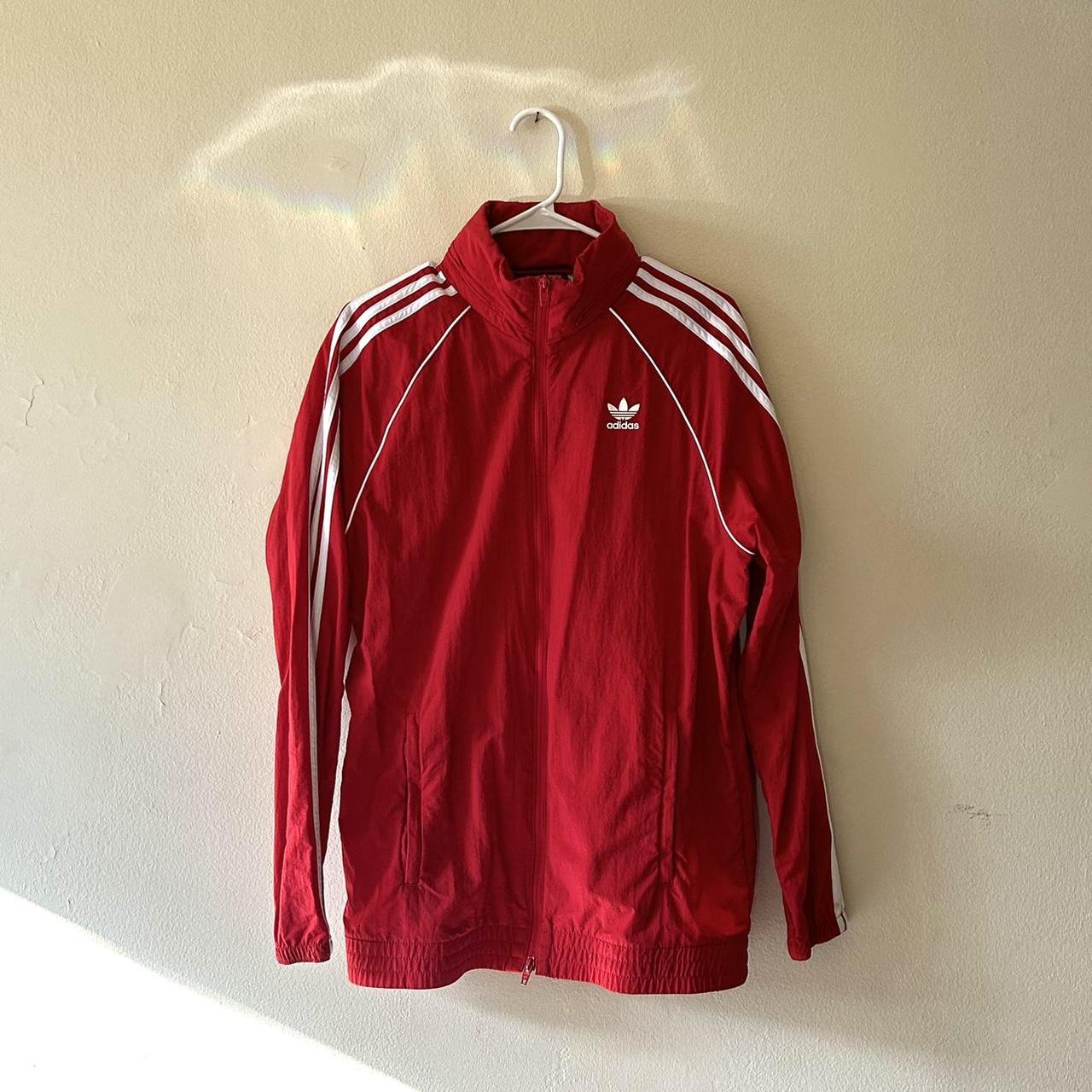 Adidas Men's Red Jacket | Depop