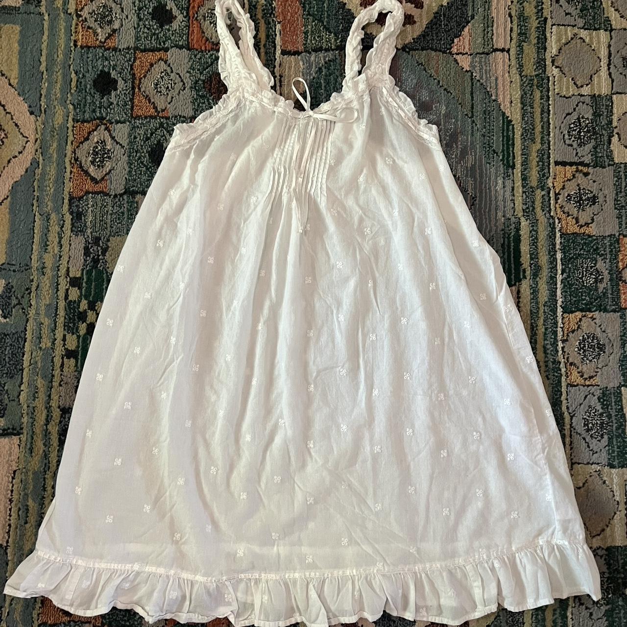 The most perfect nightgown white dress with ribbon... - Depop