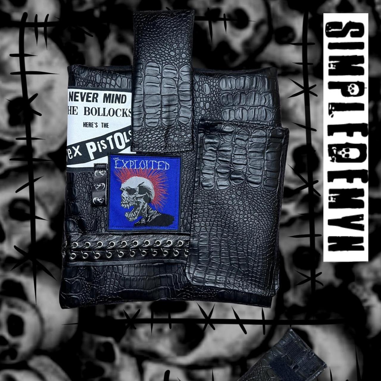 PatchWork Punk Bag Made Of Faux Leather And Black... - Depop