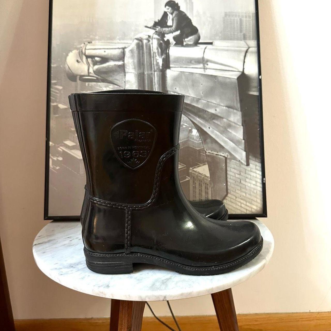 Pajar woman’s black rain boots Sz 37 6/6.5 Great... - Depop