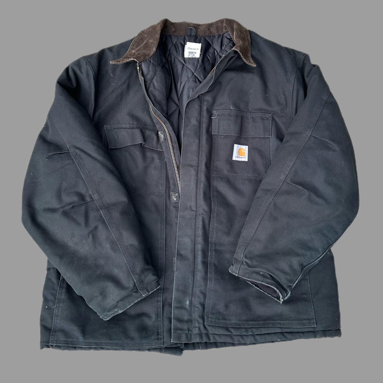 Vintage black Carhartt winter chore jacket... - Depop