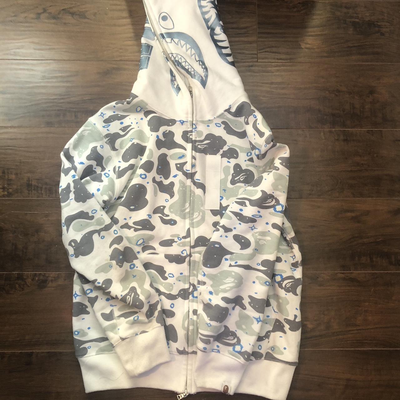 Bape Space camo glow in the dark full zip jacket... - Depop