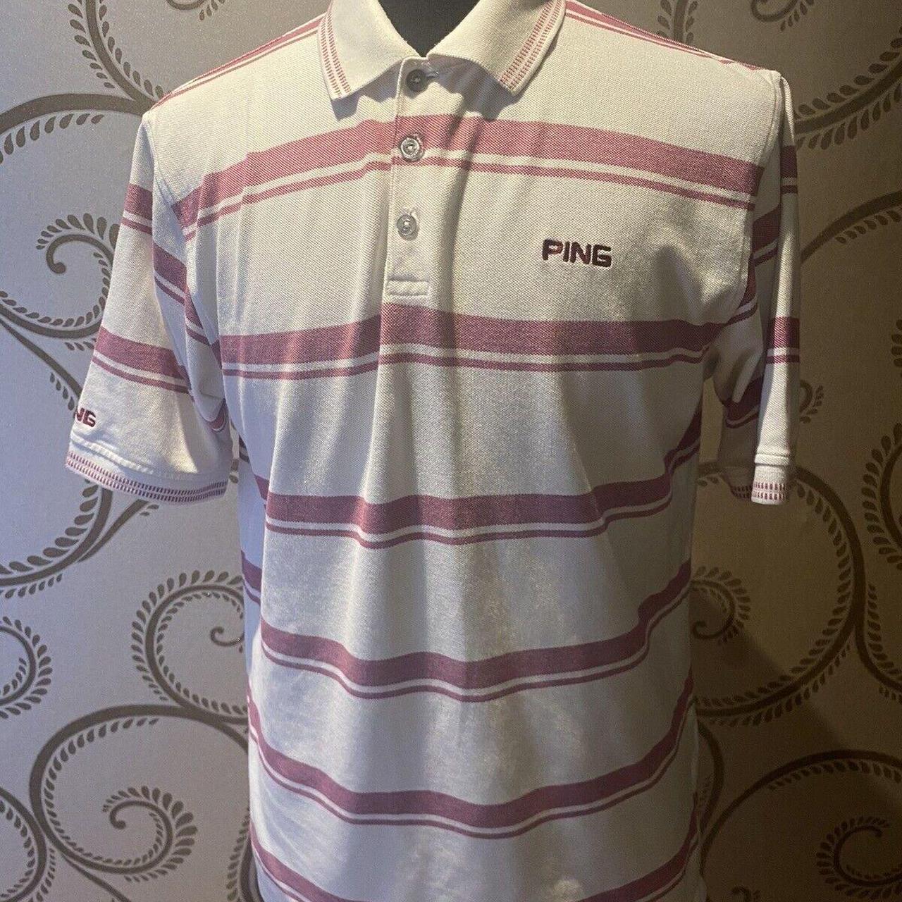 Ping Men’s Golf Polo Shirt Top Size Medium White And... - Depop