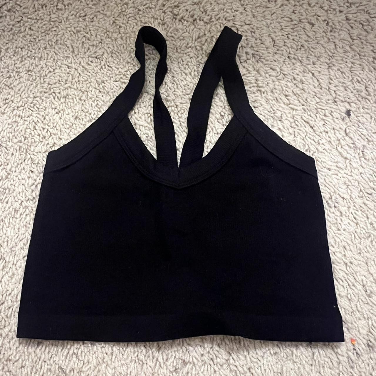 forever 21 basic black tank top cropped. only worn... - Depop