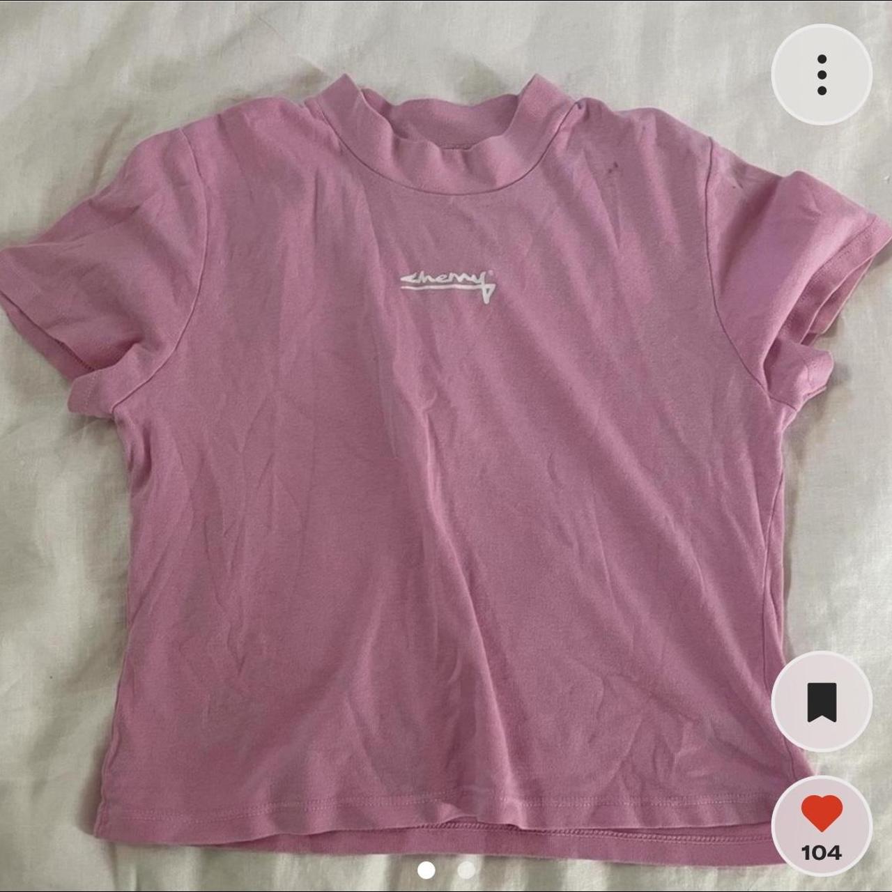 Cherry LA Pink Cropped Tee Barely worn Will ship... - Depop