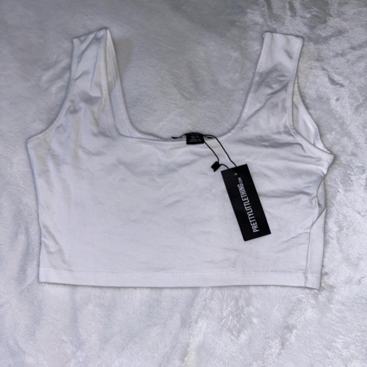 White crop top from Pretty Little Thing - Depop