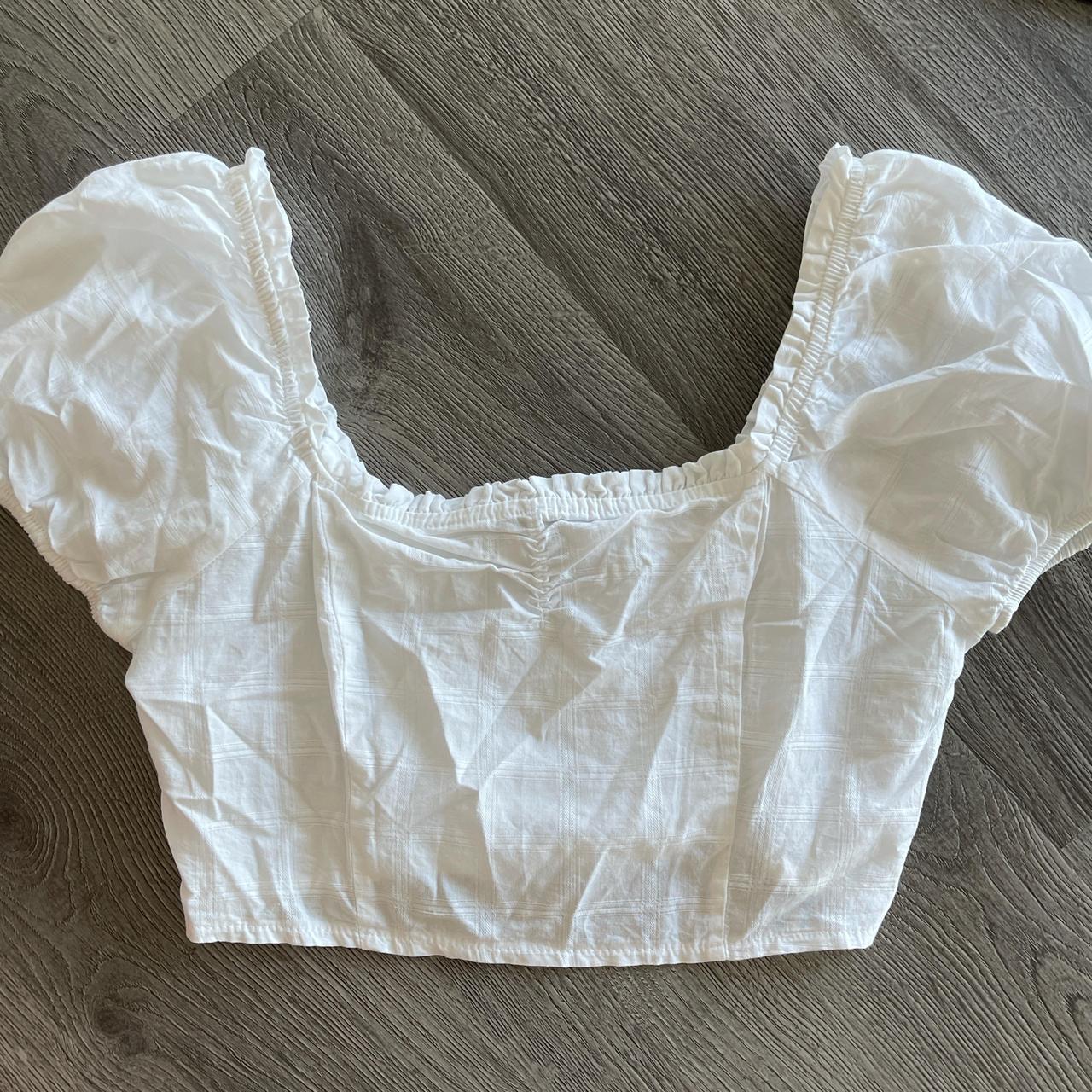 Zara White Ruffle Crop Top Size XS Brand New! - Depop