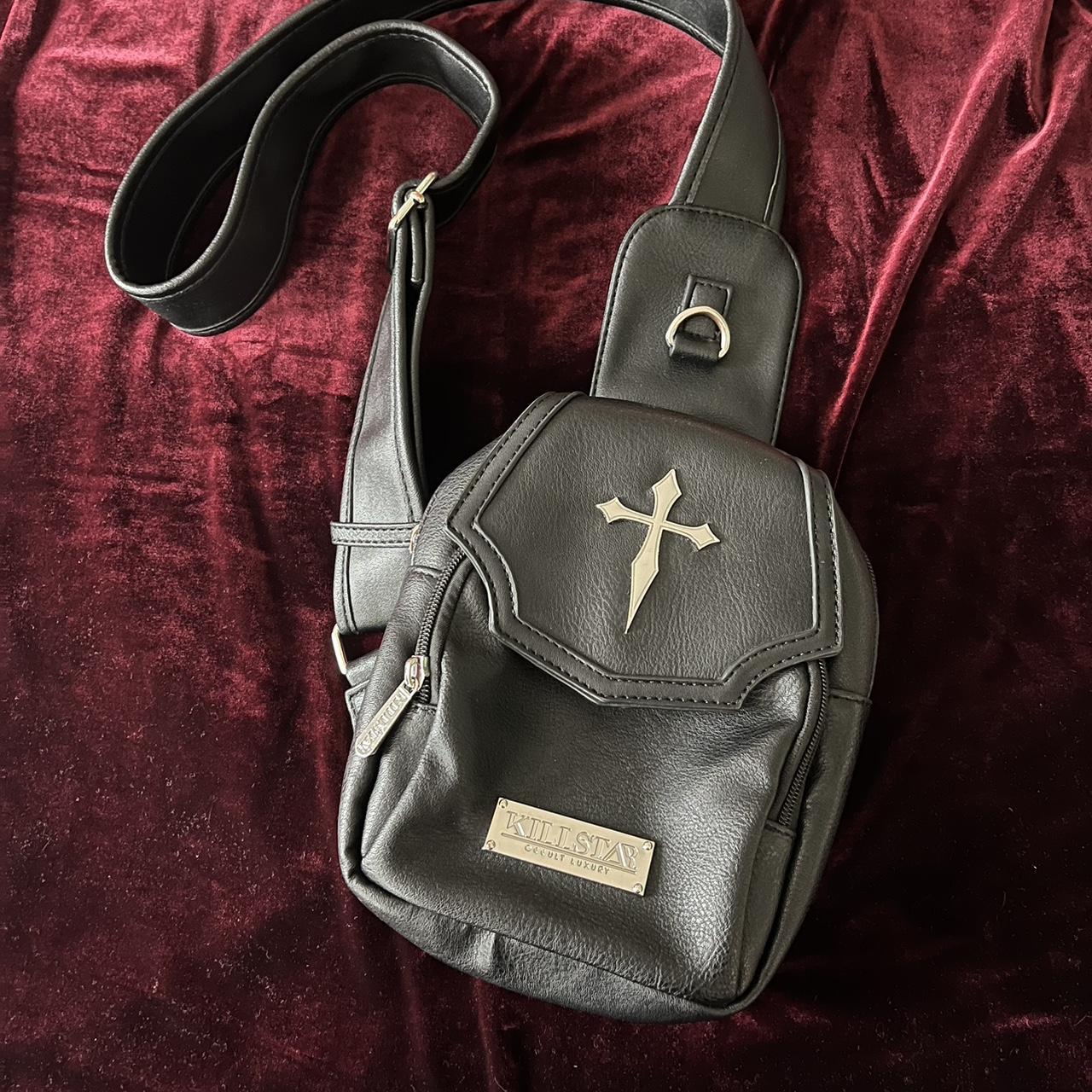 Killstar I Am the Night gothic crossbody bag Silver... - Depop