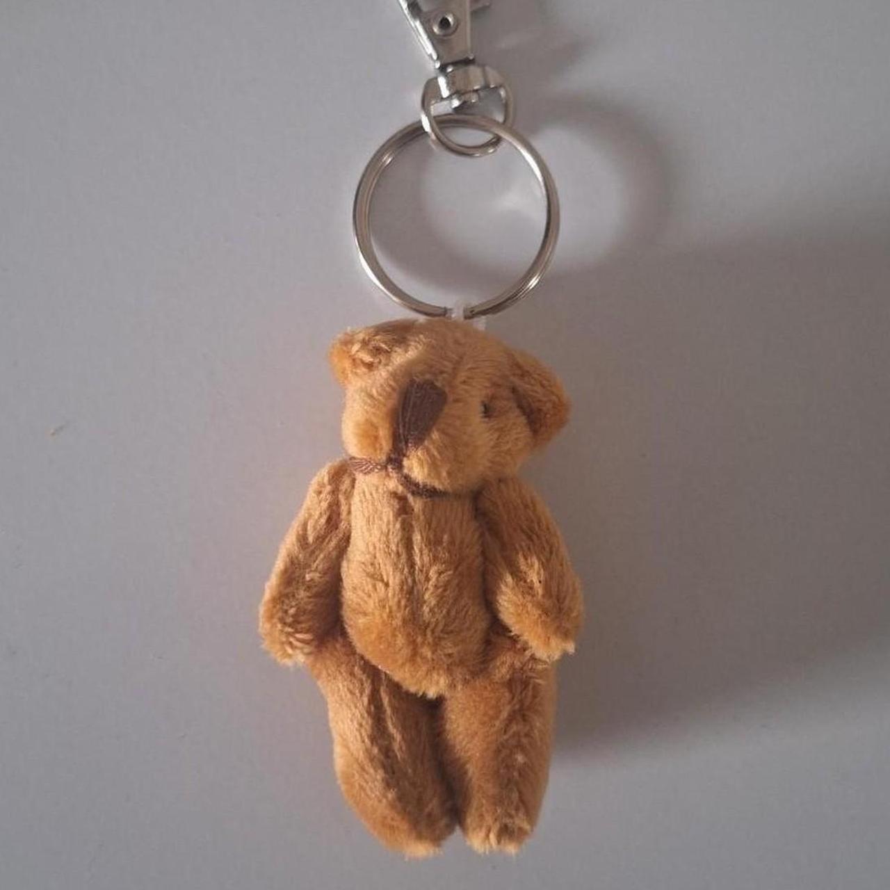 Cute tiny brown teddy bear keychain #teddybear... | Depop