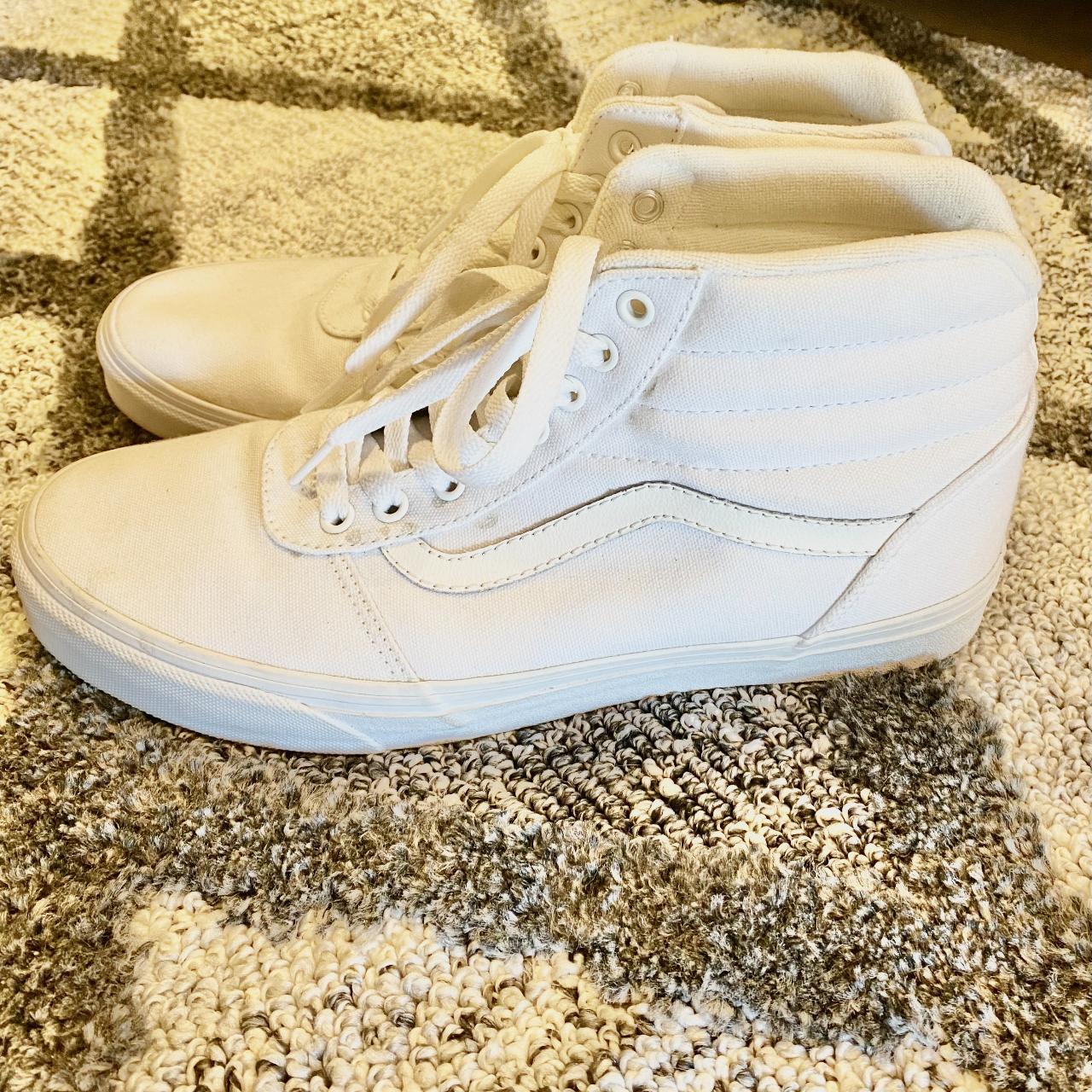 VANS White High Top Sneakers! SZ Men's 10! Near... - Depop