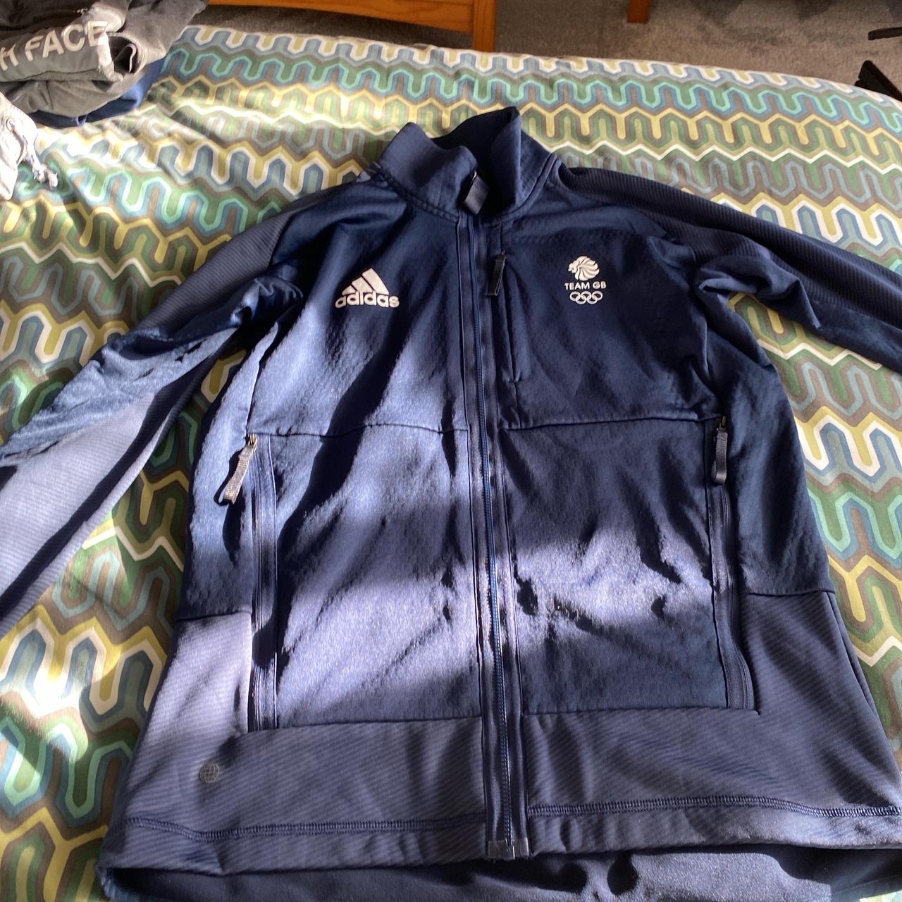 Medium team gb adidas zip up turtleneck - Depop