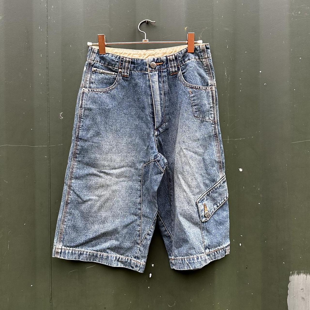 y2k 90s 00s baggy denim surf skate jorts jean... | Depop