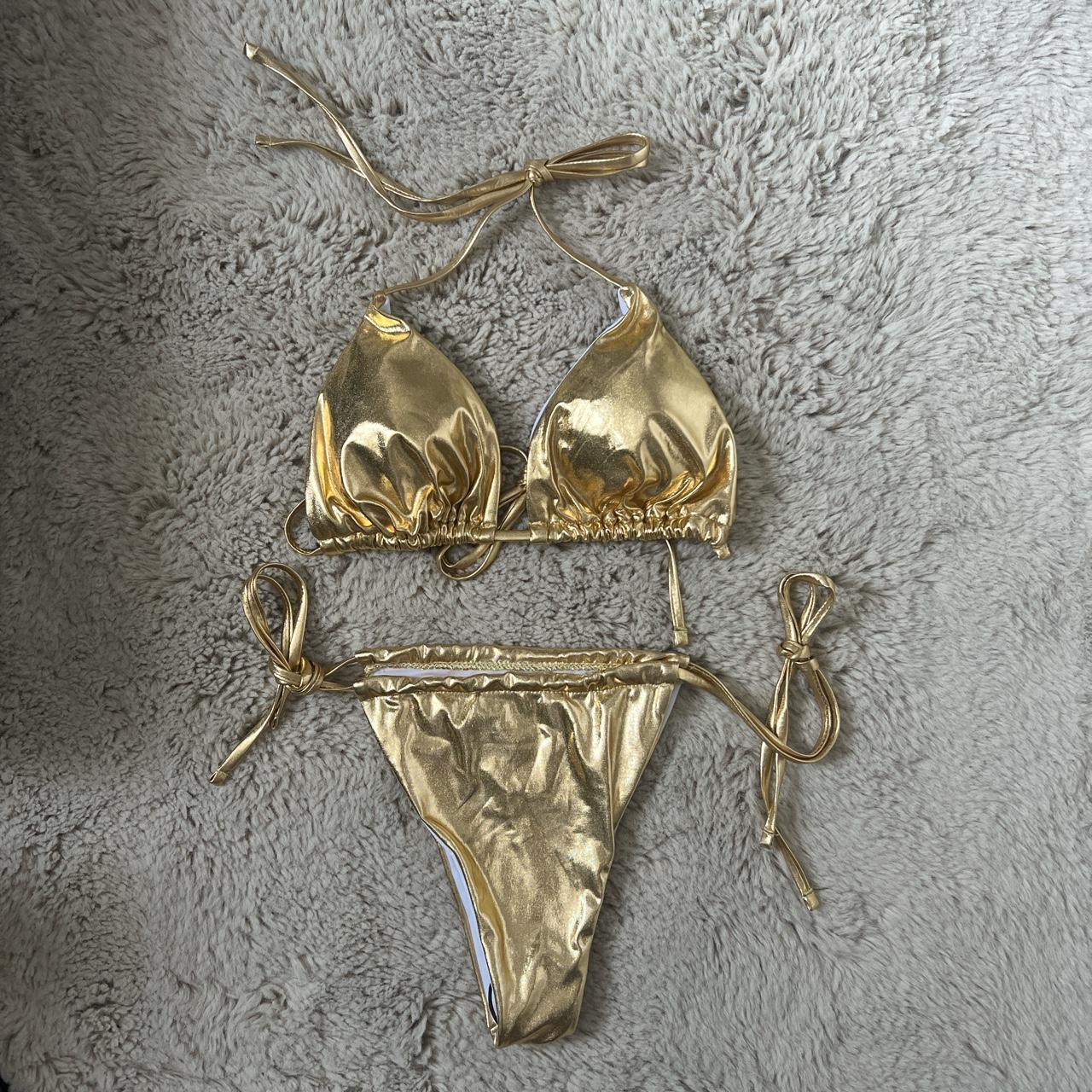 Gold Bikini, BRAND NEW Padded bikini tops which can... - Depop