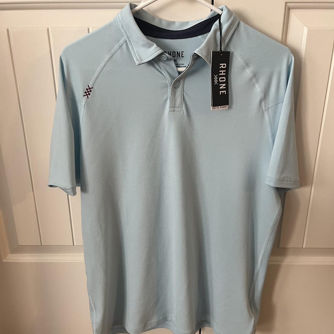 Rhone Men's Blue and Green Polo-shirts | Depop