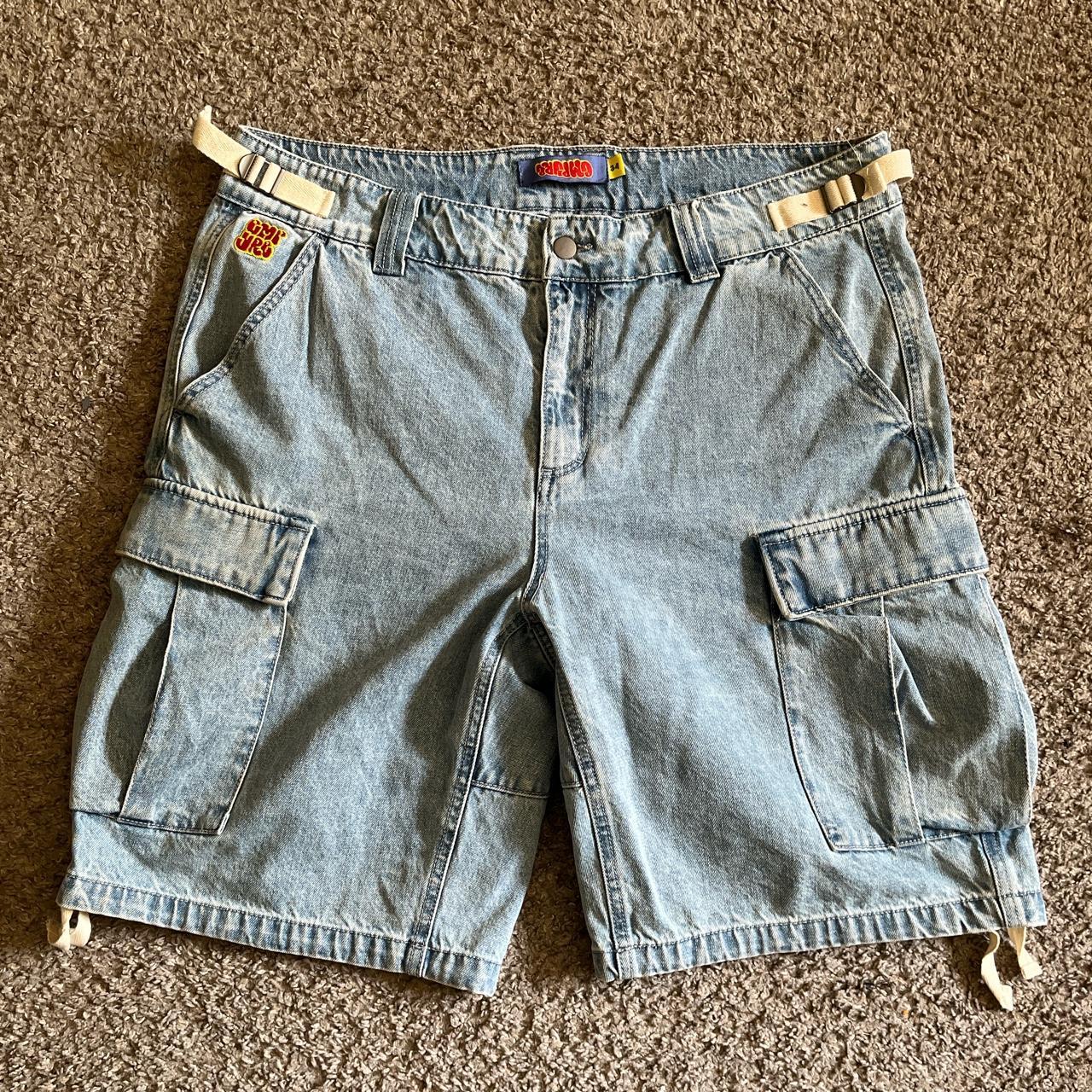 Empyre cargo jorts with straps to loosen or widen... - Depop