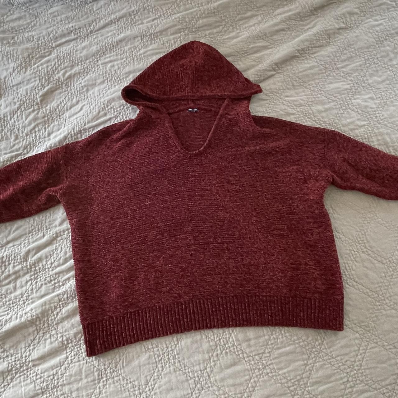 Splendid XL Maroon Cozy Oversized Hooded Sweater.... - Depop
