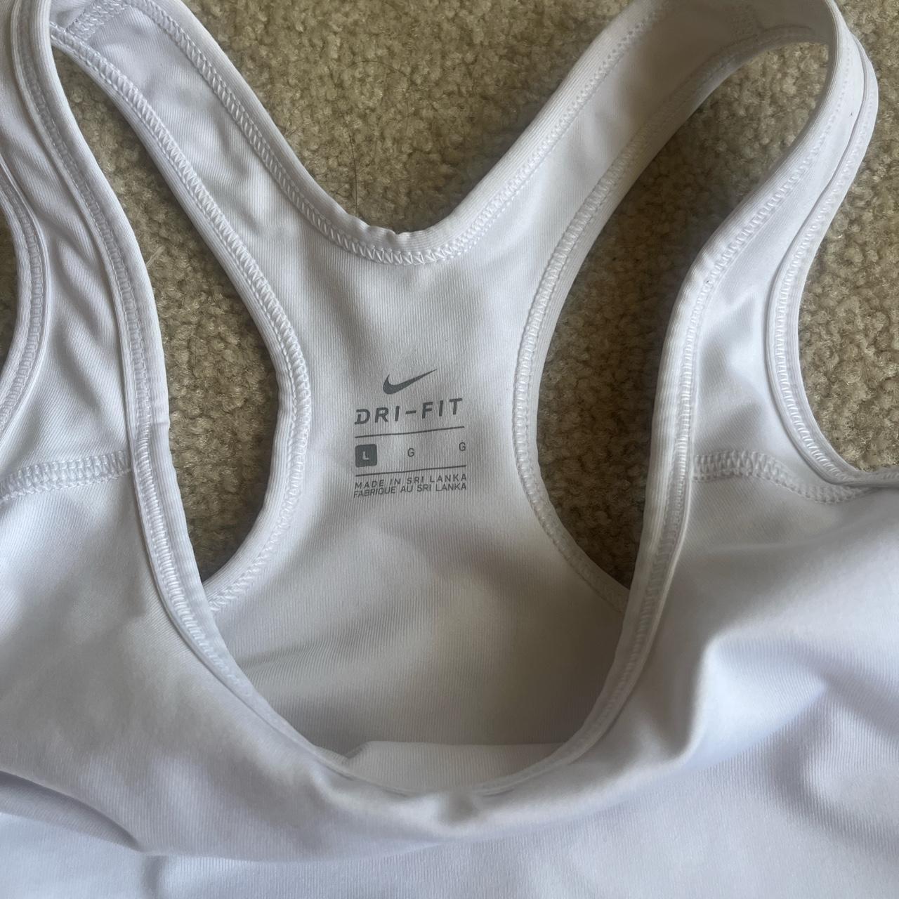 White Nike Sports Bra Size L No padding, with a... - Depop