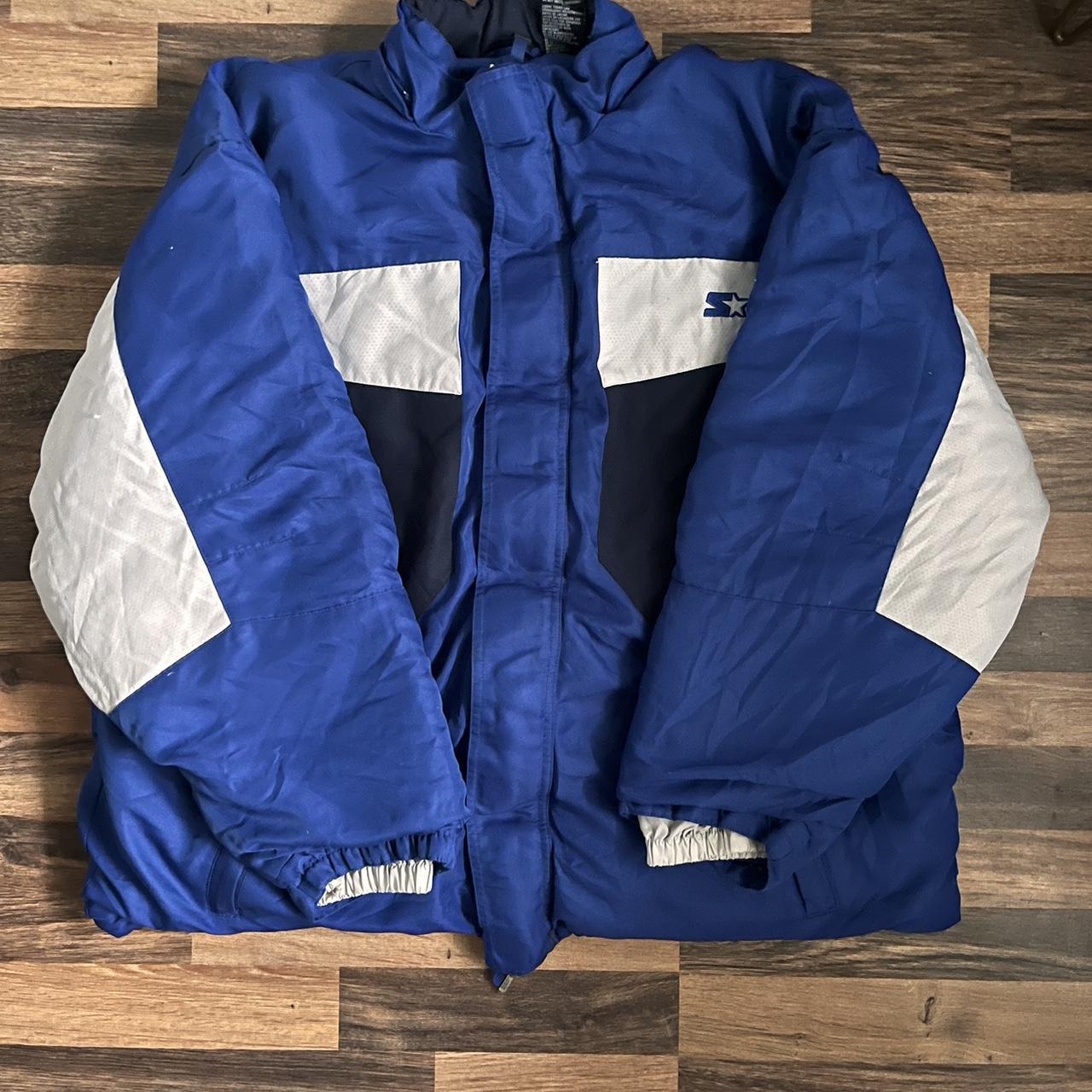 Starter Puffer Coat Blue size XL Perfect condition... - Depop