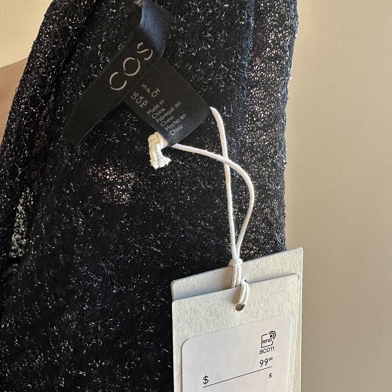 COS Women's Navy and Silver Shirt | Depop