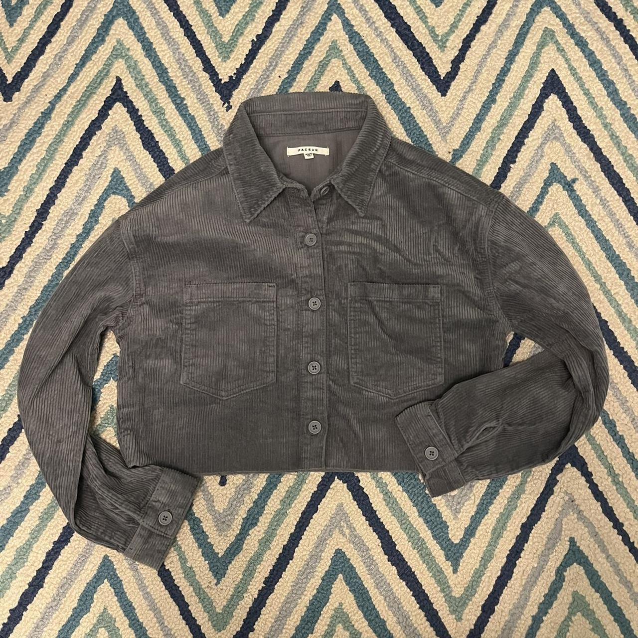 Blue Corduroy Cropped Jacket - Pacsun Brand new -... - Depop