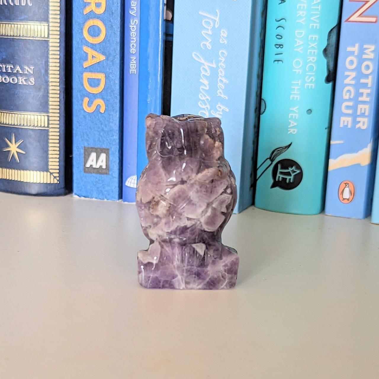 1.8 Inch Amethyst Athena Owl Crystal Carving Figure... - Depop