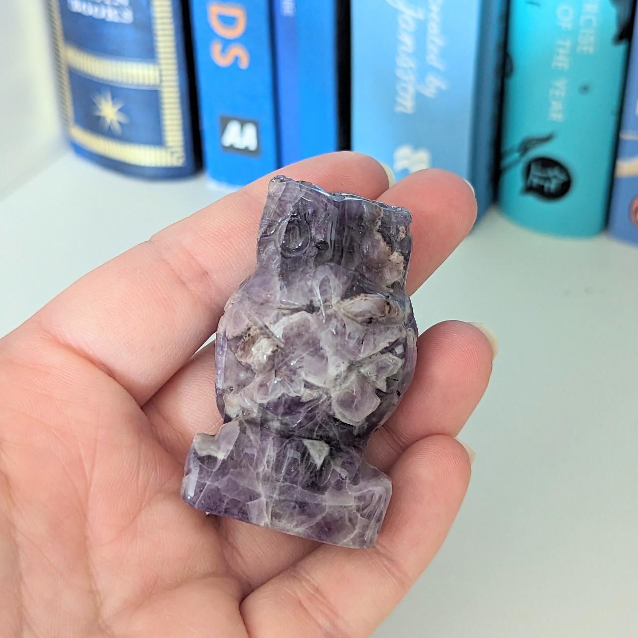 1.8 Inch Amethyst Athena Owl Crystal Carving Figure... - Depop