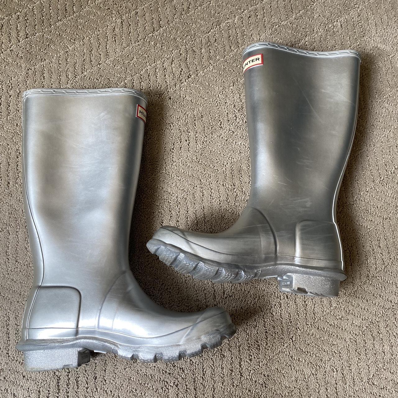 Hunter Silver Boots | Depop