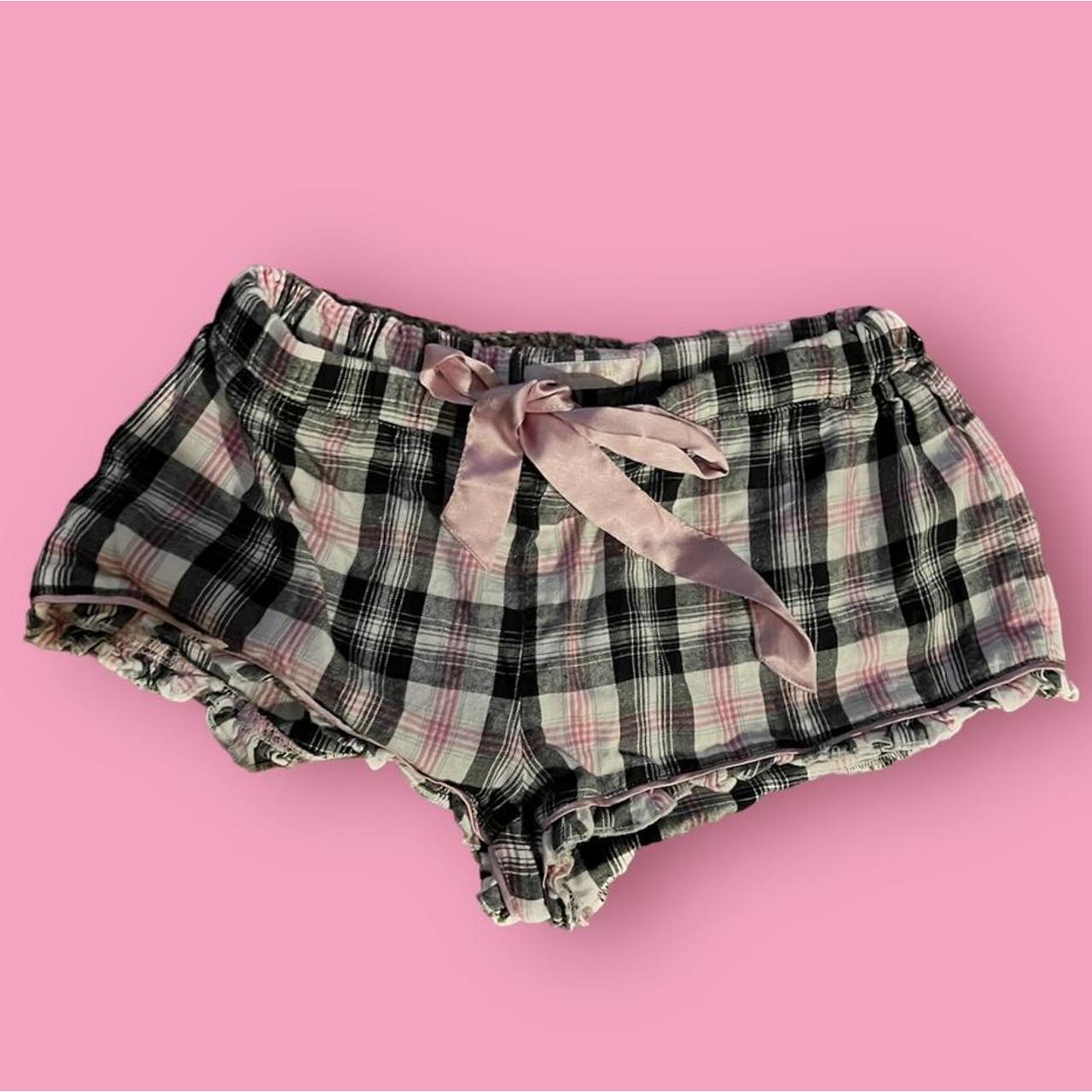 victoria secret small sleeping shorts with ruffles... - Depop