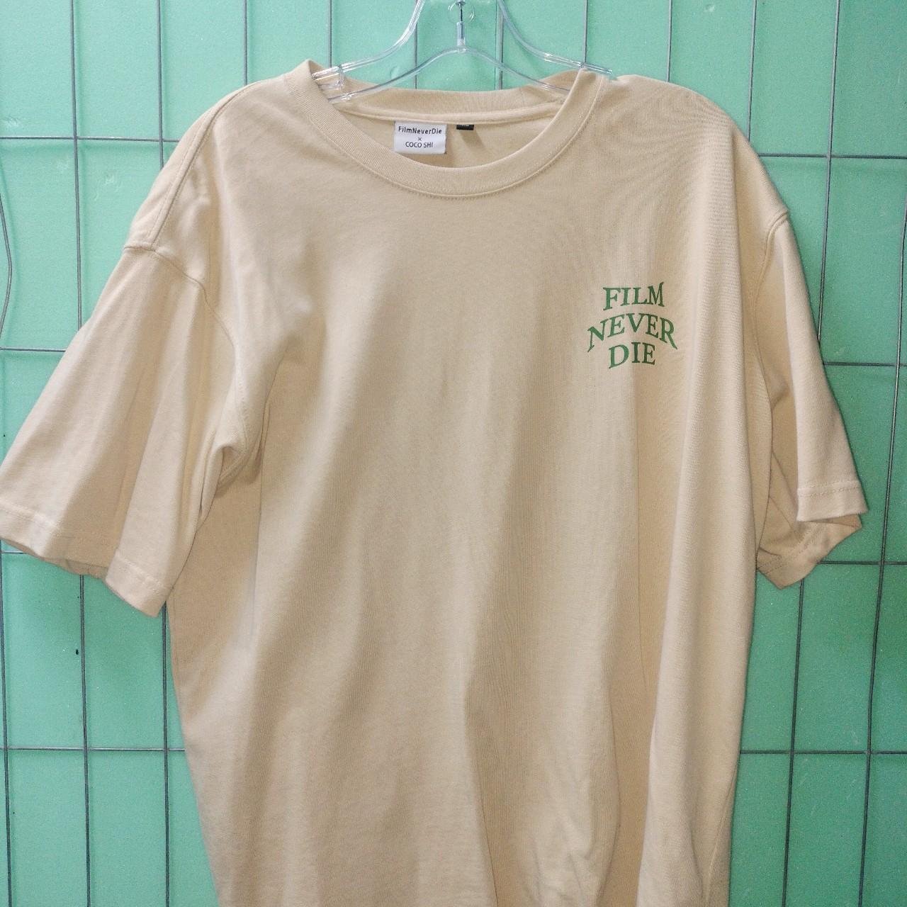 FilmNeverDie x COCO SHI Thick T-Shirt Cream XL - Depop