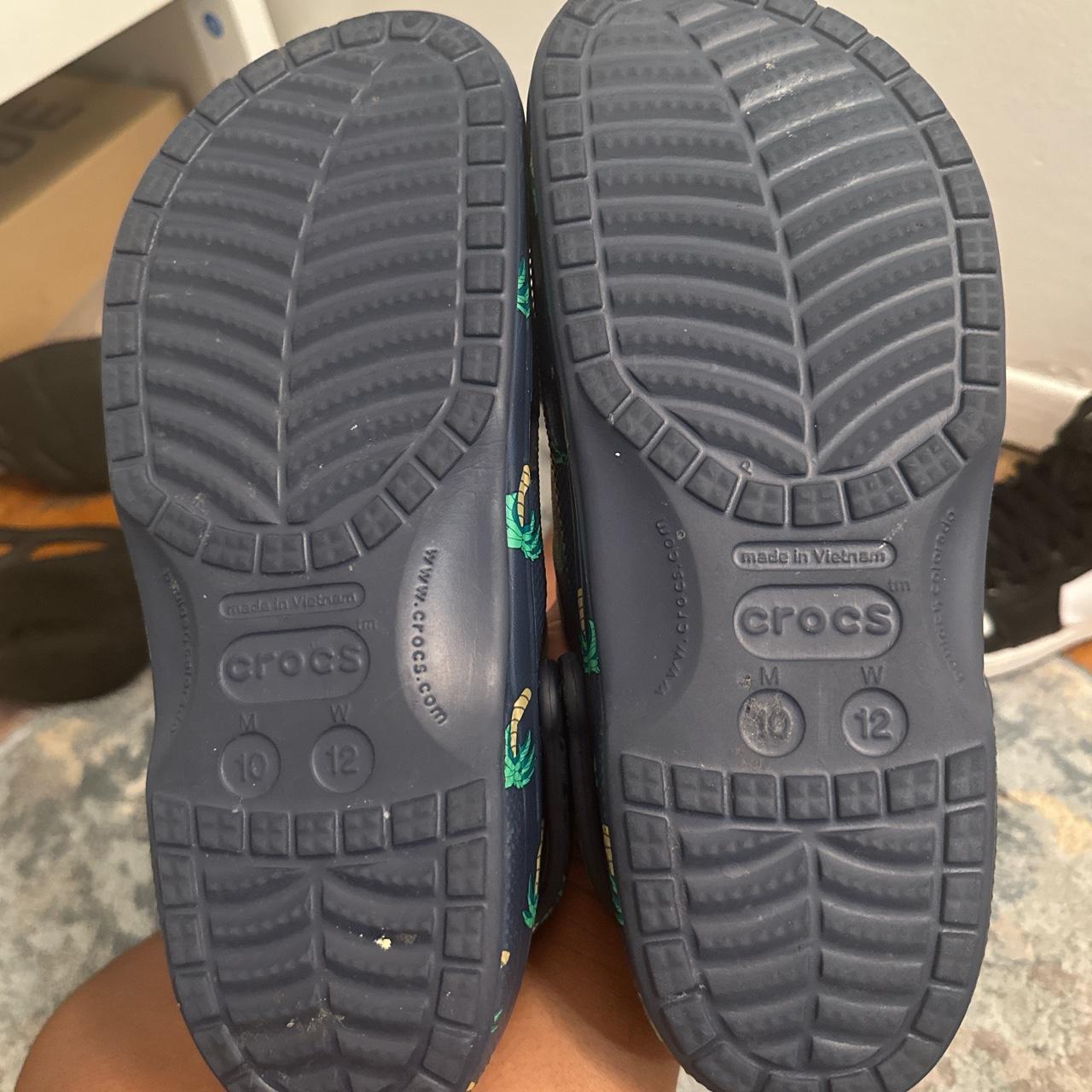 Crocs Men's Navy and Green Sandals | Depop