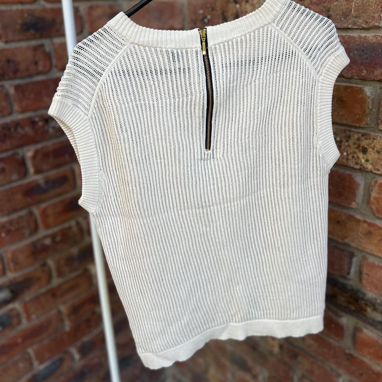 “Country road” white top with golden zipper on the... - Depop