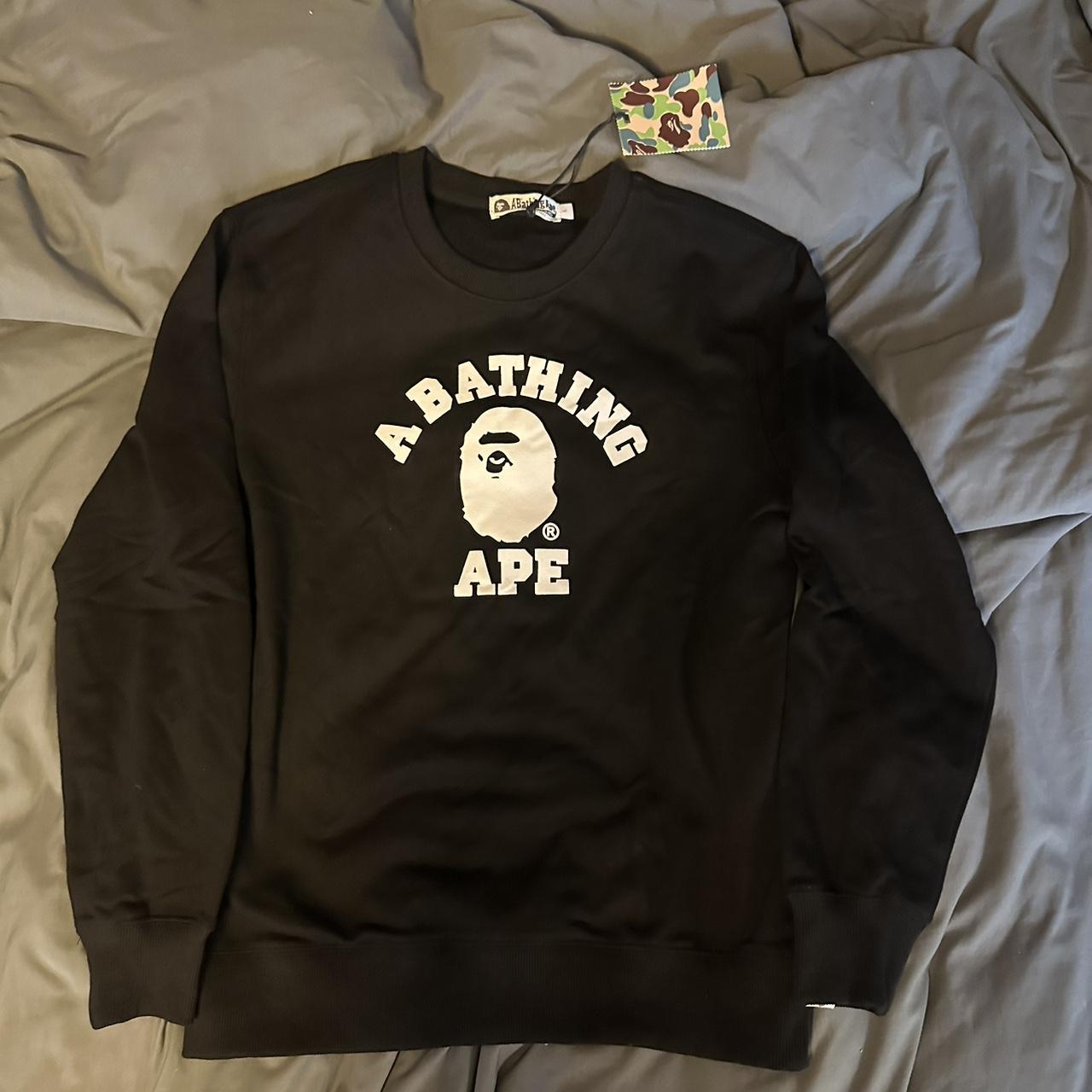 Black bape crewneck sweatshirt never worn brand new... - Depop