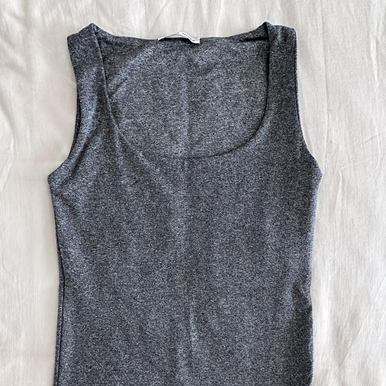 Zara Grey Basic Top - Double Lined, great support. - Depop