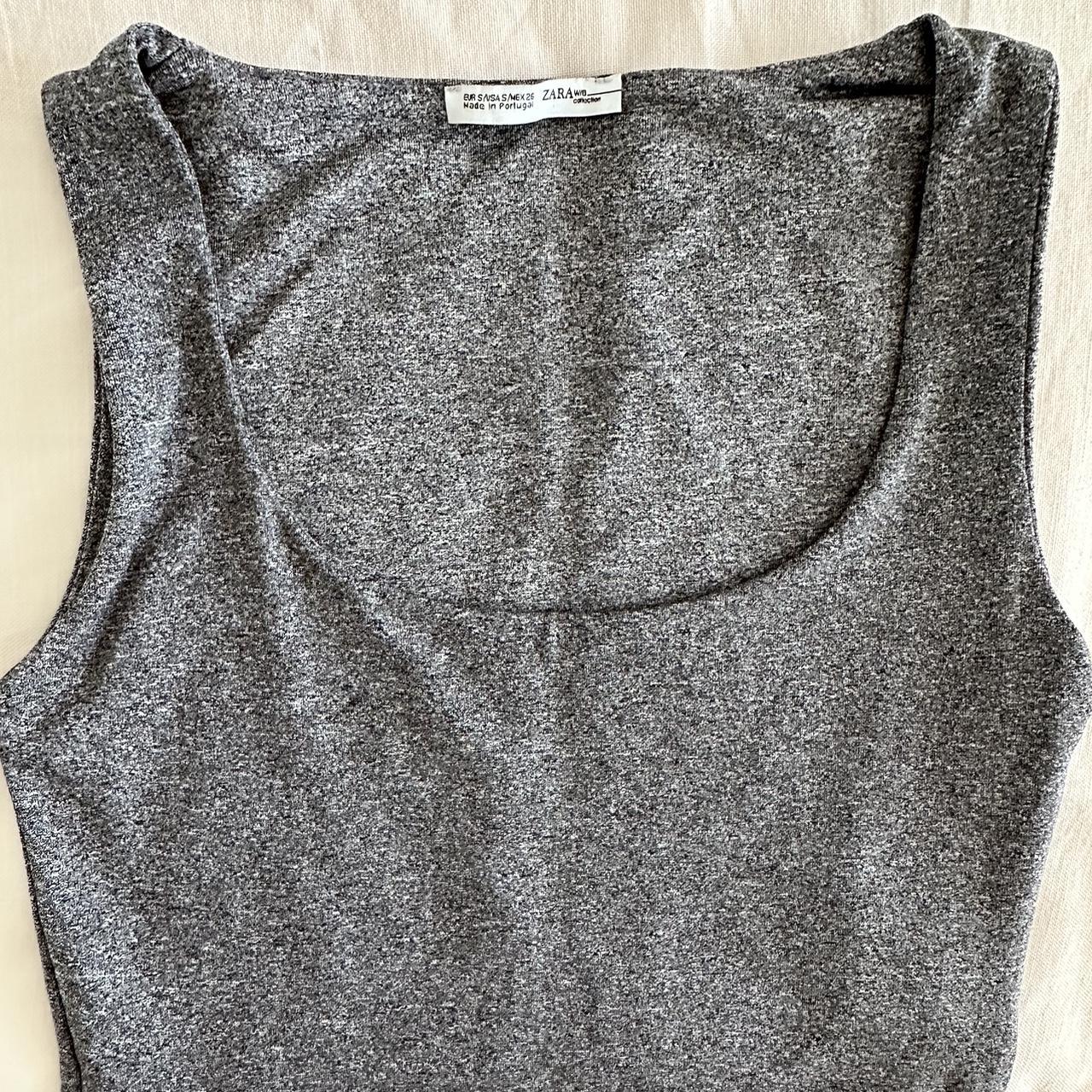 Zara Grey Basic Top - Double Lined, great support. - Depop
