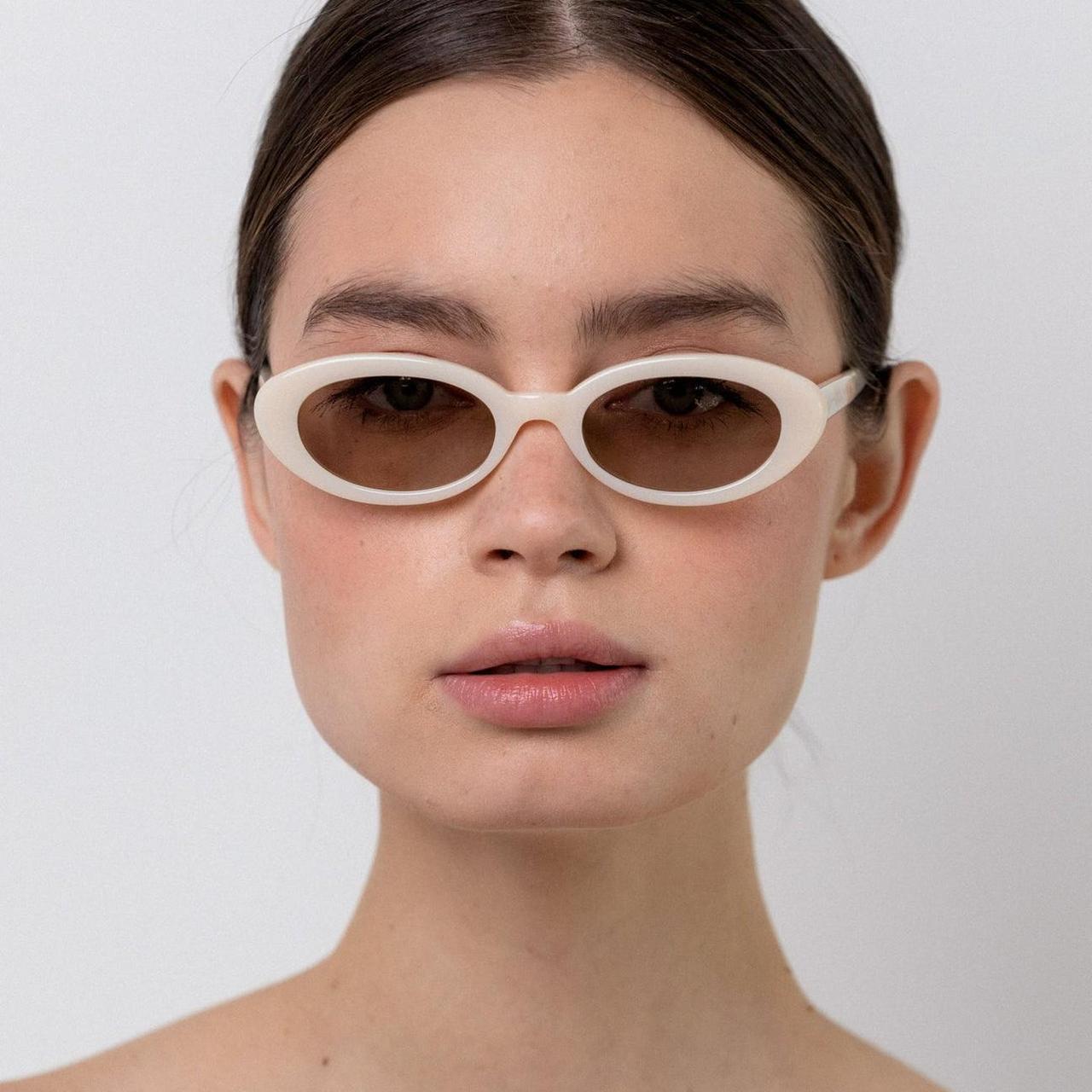 Lu Goldie Sabine cream sunglasses Nearly new with... - Depop