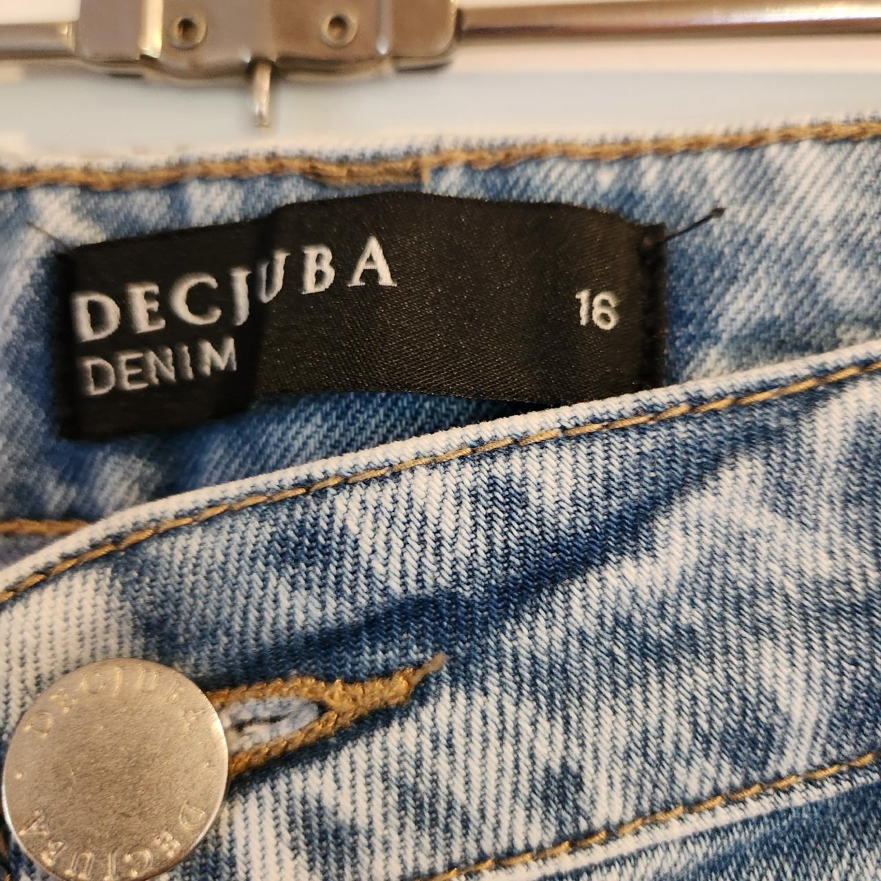 Decjuba jeans size 16. Distressed wash with slits up... - Depop