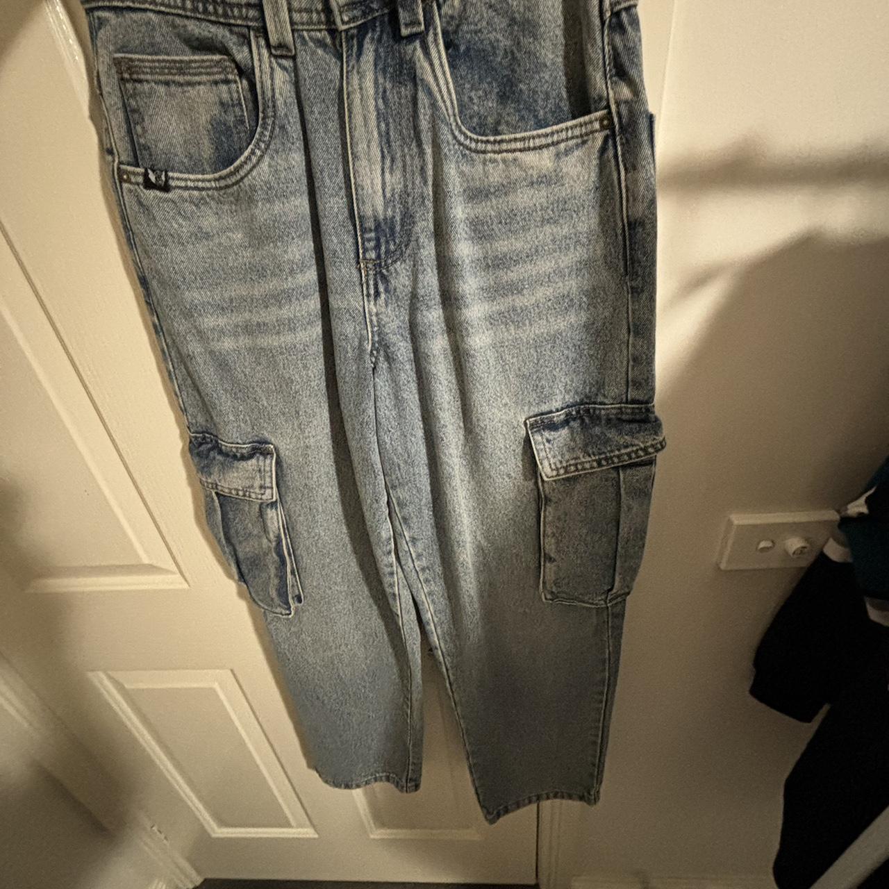 half half cargo pants size 26 never worn before... - Depop