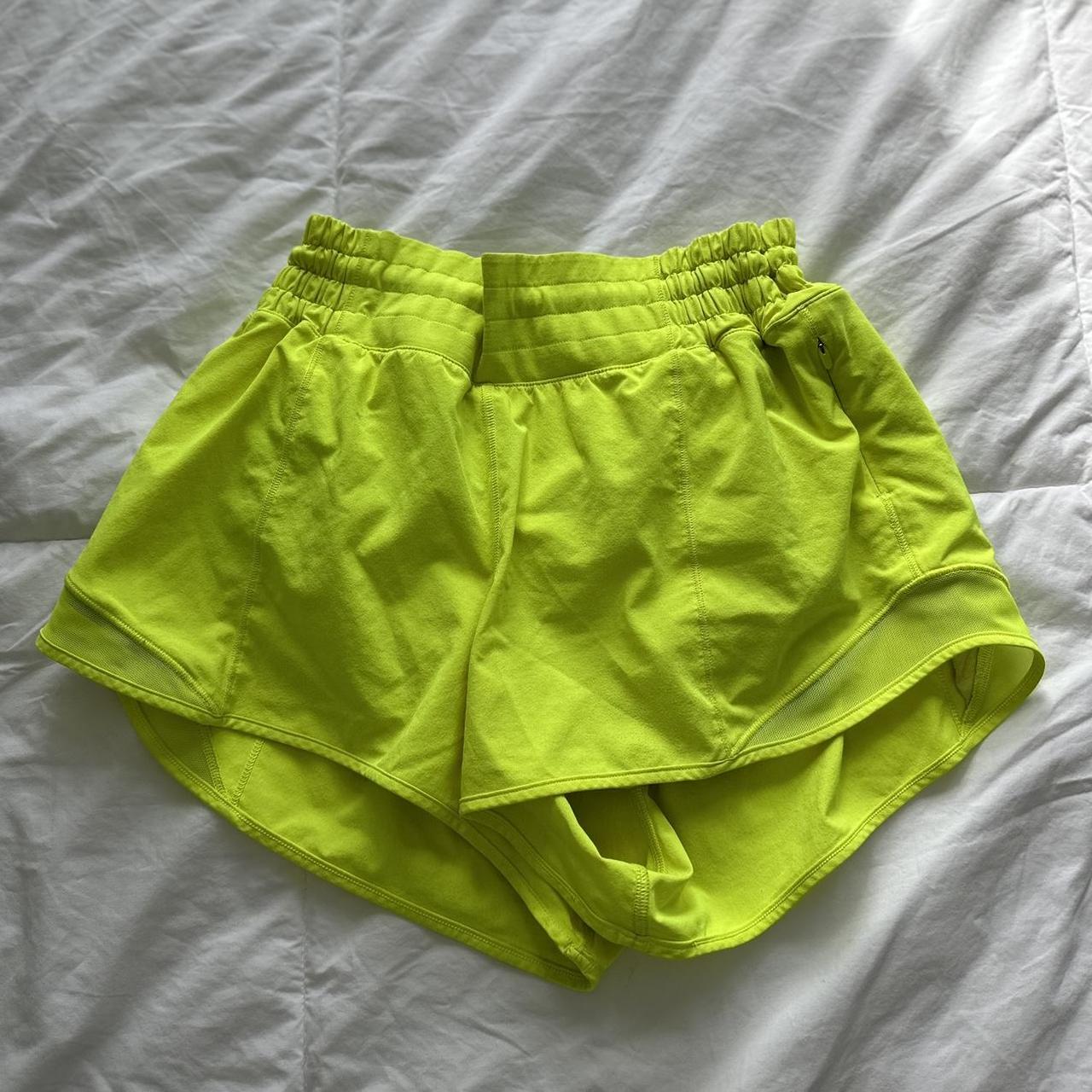 Lululemon neon yellow shorts 2.5 - Depop