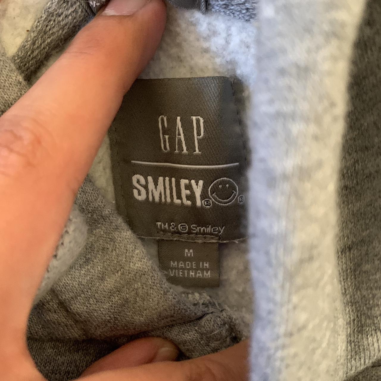GAP x Smiley Hoodie Grey Size M, true to size Worn... - Depop