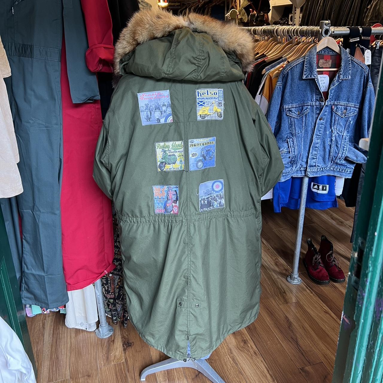 USA army fishtail mod parka with patches size... - Depop