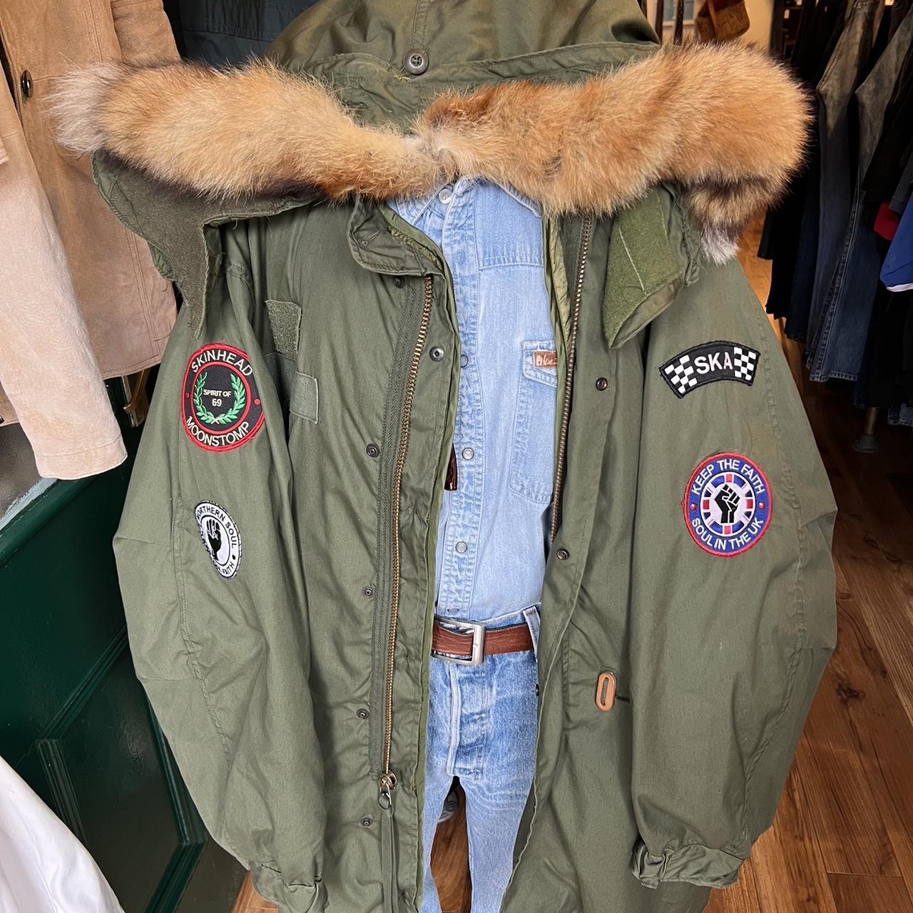 USA army fishtail mod parka with patches size... - Depop