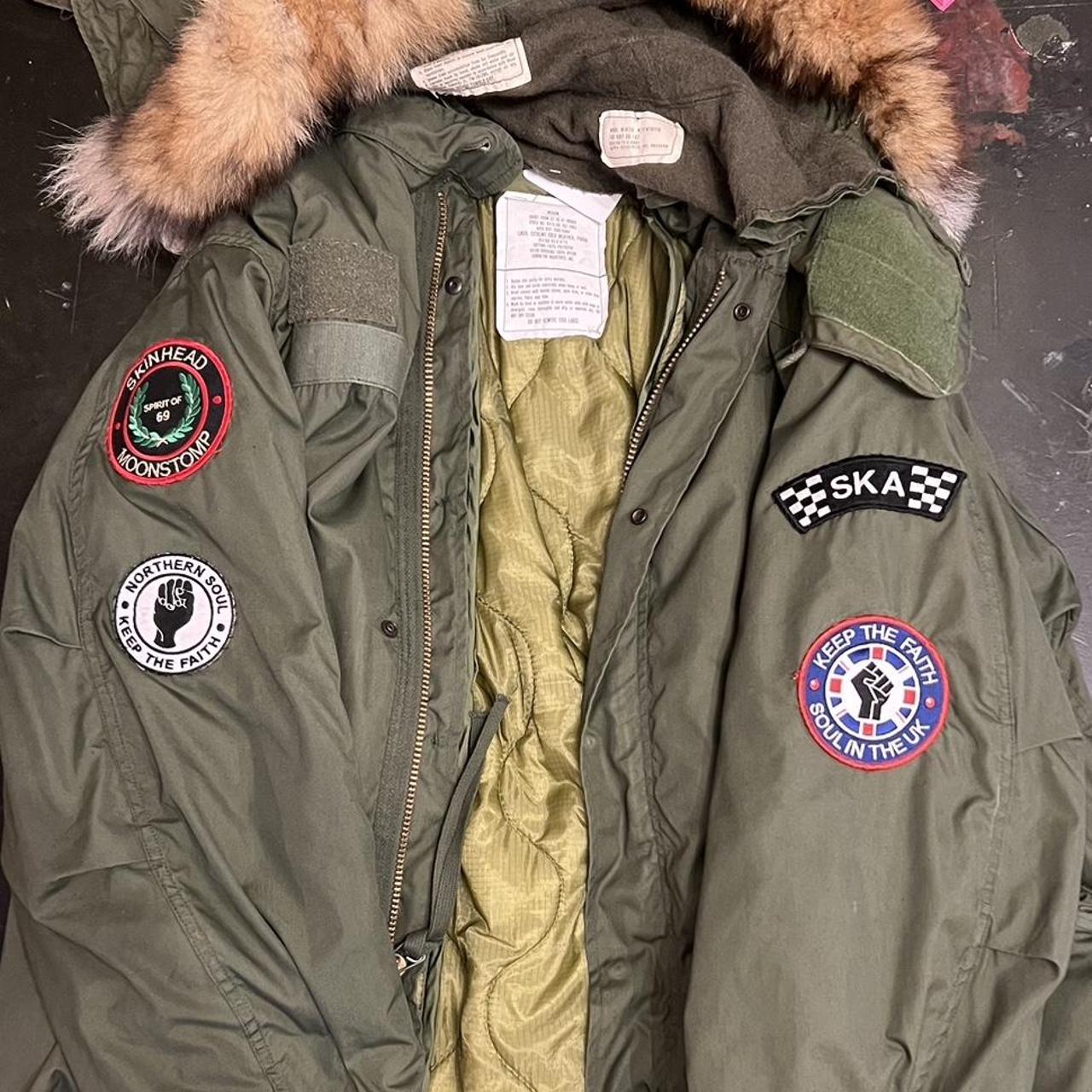 USA army fishtail mod parka with patches size... - Depop